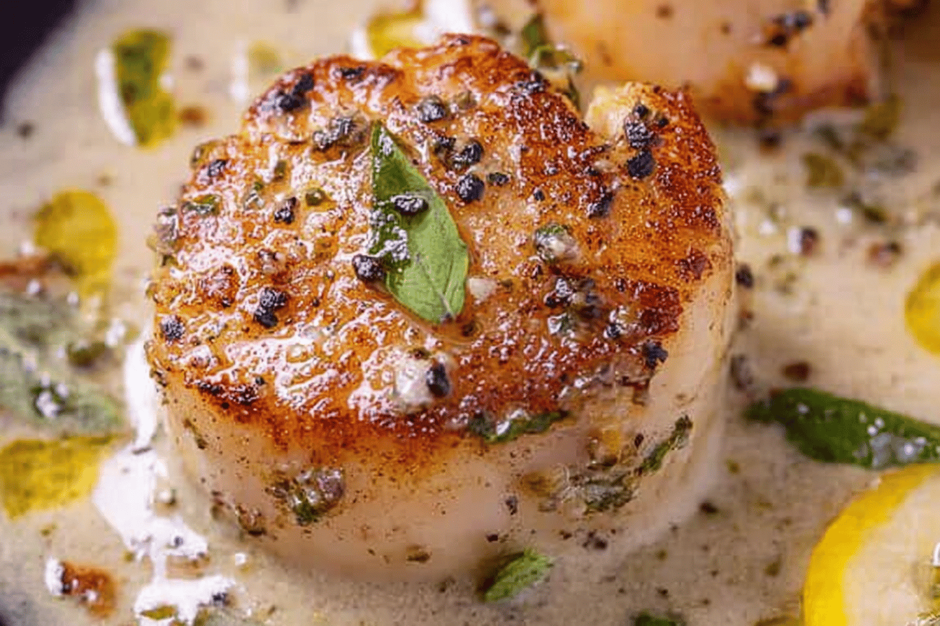 Creamy Pesto Scallops Recipe - Gourmet Comfort Food & Artisan Desserts ...