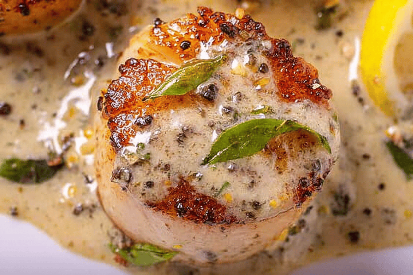 Creamy Pesto Scallops Recipe - Gourmet Comfort Food & Artisan Desserts ...