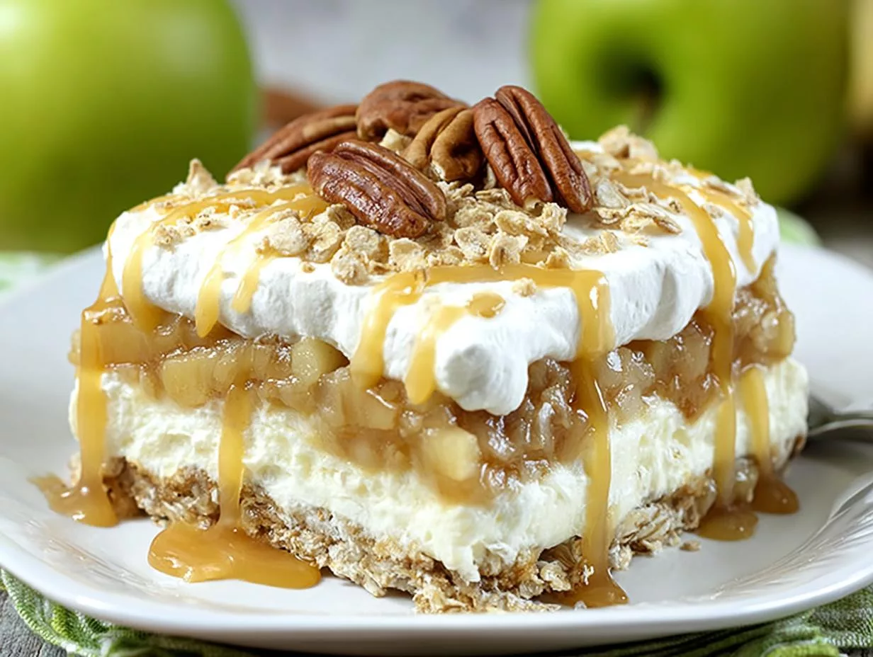 No-Bake Oatmeal Apple Pie Lasagna Recipe - bestalltop.com